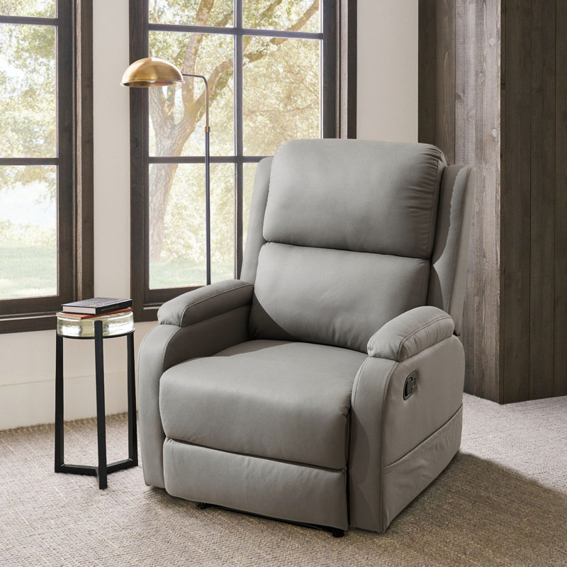 Ebern Designs Recliner Chair Leather Modern Recliner Manual Recliner Living Room Sofa Chair Wayfair